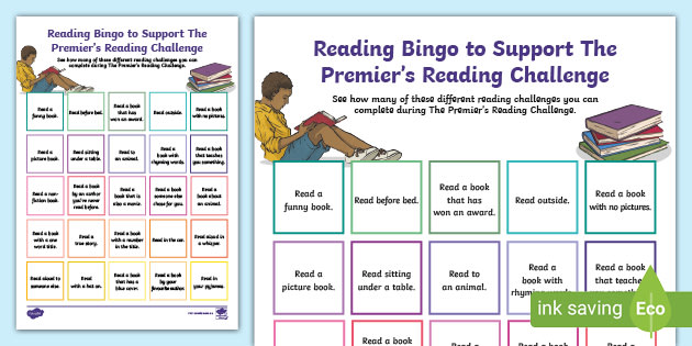 Reading Bingo to Support The Premiers Reading Challenge