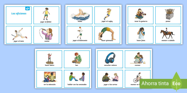 Tarjetas educativas: Aficiones