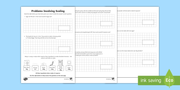 Problems Involving Scaling Worksheet / Worksheet-Australia