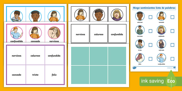 Feelings Bingo Years 3-4 Spanish Bingo