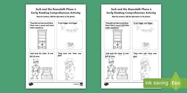 Jack and the Beanstalk EYFS Reading Comprehension