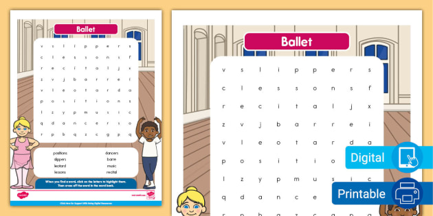 Ballet Word Search (teacher made)