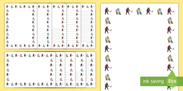 Ice Hockey Themed Page Border Pack - (Teacher-Made)
