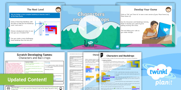 Computing: Scratch: Characters and Backdrops Year 5 Lesson Pack 2