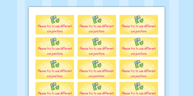 Time Saving Stickers for Marking Conjunctions