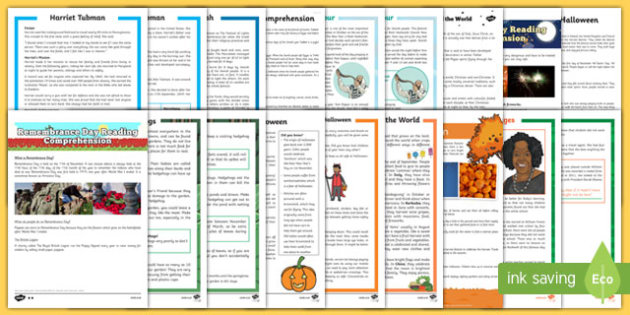 Autumn Term Differentiated Reading Comprehension Bumper Resource Pack