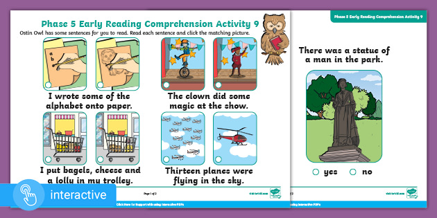 Interactive PDF: Phase 5 Early Reading Comprehension Activity 9