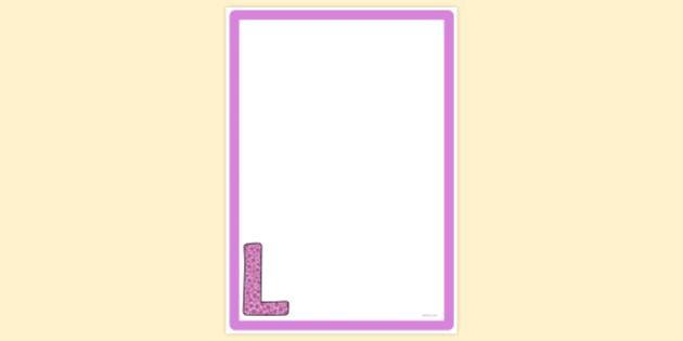 FREE! - * NEW * Simple Blank Letter L Page Border | Page Borders | Twinkl