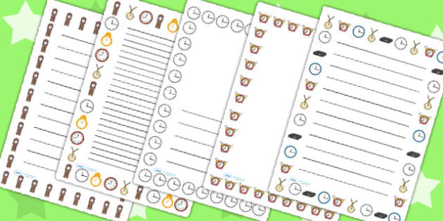 FREE! - Clock Page Borders (Teacher-Made)