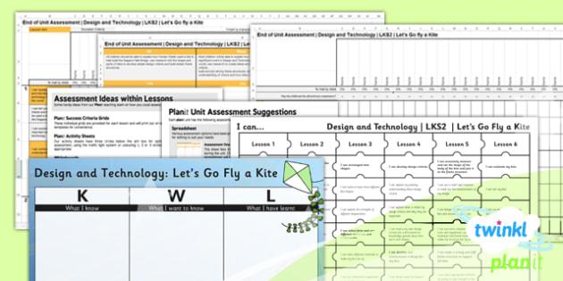D&T: Let's Go Fly a Kite LKS2 Unit Assessment Pack