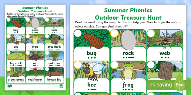 Summer Phonics Outdoor Treasure Hunt