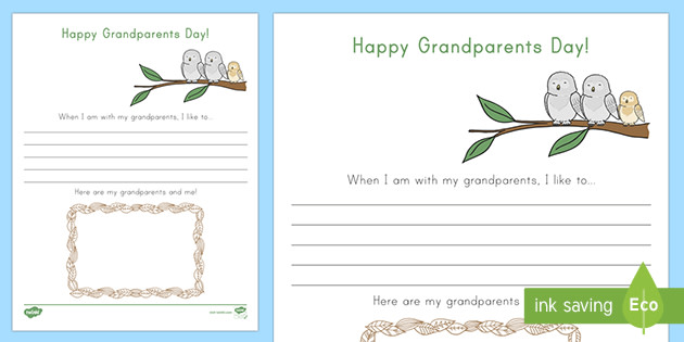 Grandparents Day Drawing Activity | Draw and Write | Twinkl