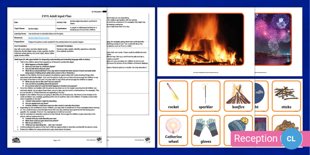 EYFS Bonfire Night Describe It! Adult Input Plan Pack