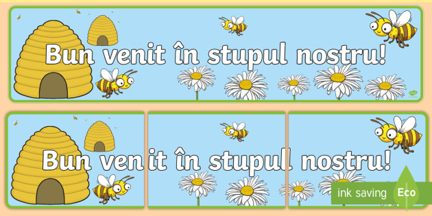 Bun venit în stupul nostru! Banner (teacher made)