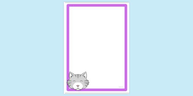 FREE! - Cat Role Play Mask Page Border | Page Borders | Twinkl
