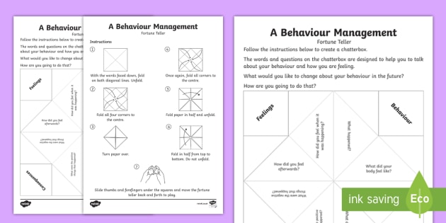 A Behaviour Management Chatterbox Activity (teacher made)