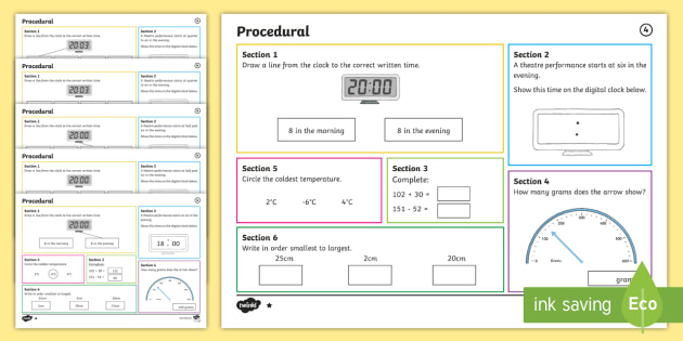 Procedural Year 4 Mat 4 Maths Activity Mats