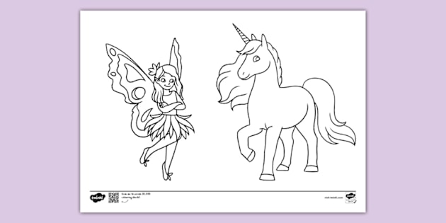mermaid fairy and unicorn coloring pages