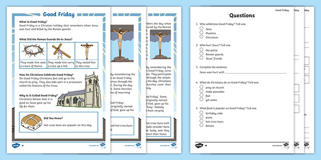 Good Friday Reading Comprehension | Differentiated | Y 1-2