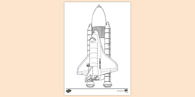 FREE! - Space Shuttle Colouring Page (teacher made)