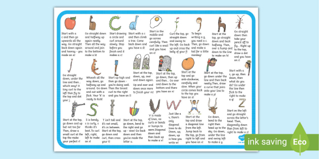 Alphabet Letter Shapes Letter Formation Rhymes Word Mat