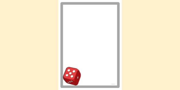 FREE! - Simple Blank Six Sided Dice Border | Page Borders | Twinkl