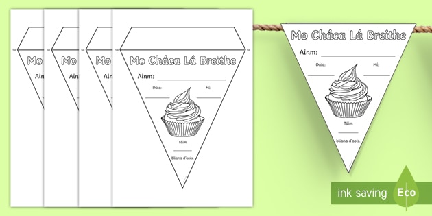My Birthday Cake Display Bunting Gaeilge (teacher made)