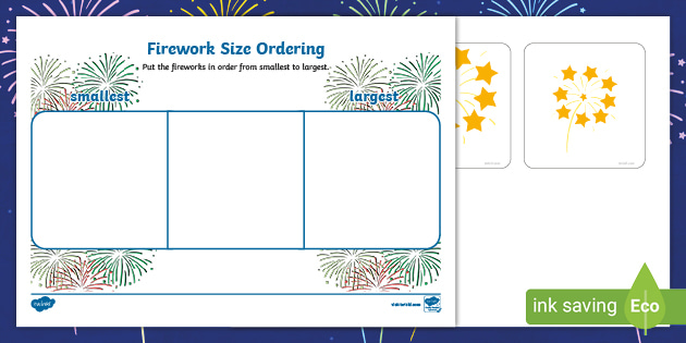 👉 Firework Size Ordering Activity (teacher made)