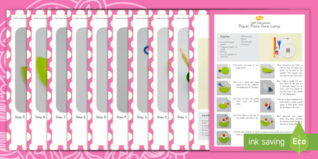 Paper Plate Diva Lamp Craft Instructions (teacher made)