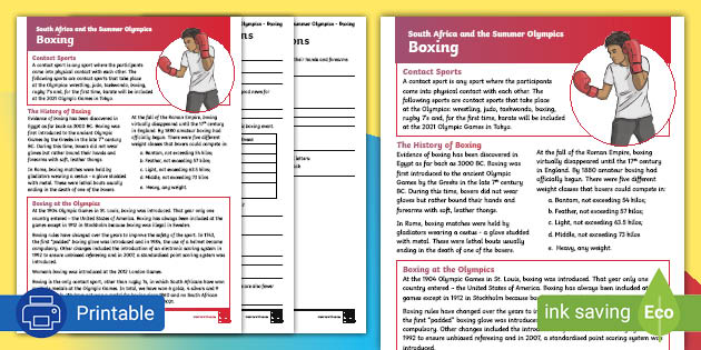 South Africa and the Summer Olympics | Boxing Comprehension