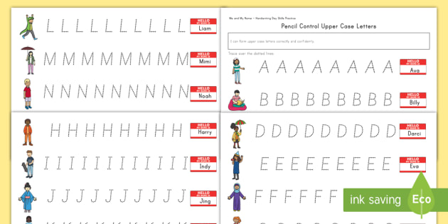 Me and My Name Capital Letters Pencil Control Worksheet / Worksheets