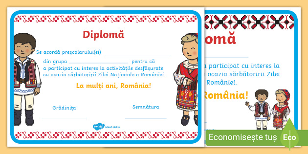 Crișana Diplomă Ziua Națională a României