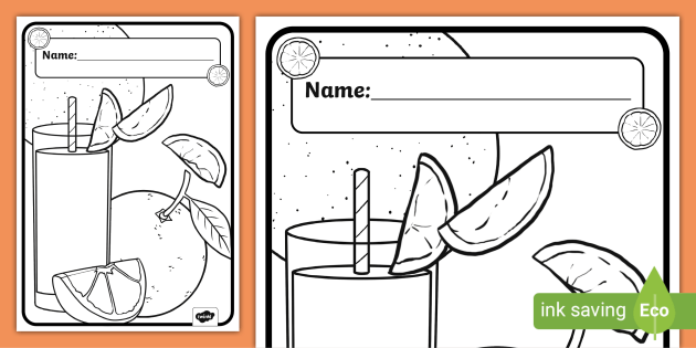 FREE! - Orange Themed Colouring Book Cover (teacher made)