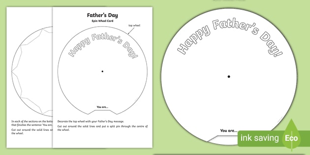 Fathers Day Spin Wheel Card (teacher made)