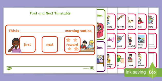 First and Next Timetable (teacher made)