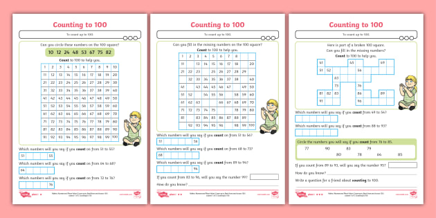 👉 Counting to 100 Differentiated Activity Sheets