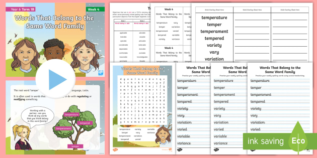 Year 6 Term 1B Week 4 Spelling Pack (teacher made)