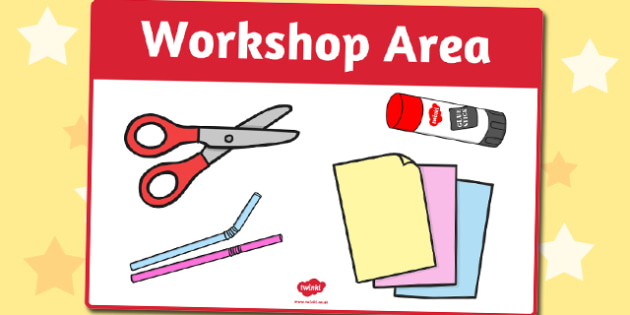 FREE! - 👉 Workshop Area Sign (teacher made)
