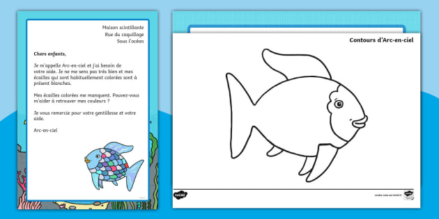 Coloriage Par Numéro De Poisson Arc En Ciel