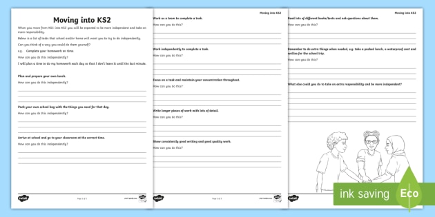 Moving into KS2 Worksheet (teacher made)