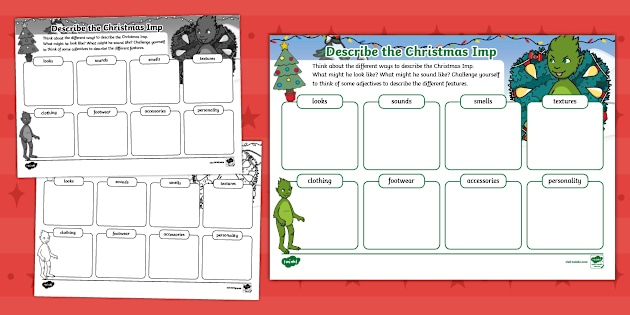 Christmas Adjectives Worksheet • Twinkl.com.au