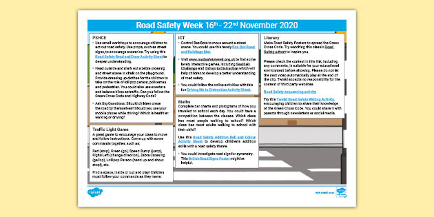 KS1 Road Safety Week Lesson Ideas
