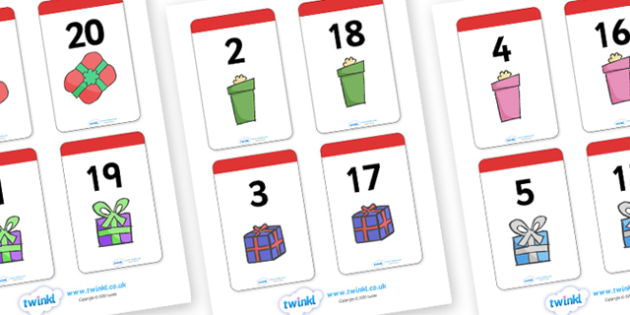 FREE! - Number Bonds to 20 Present Matching Cards Activity - christmas