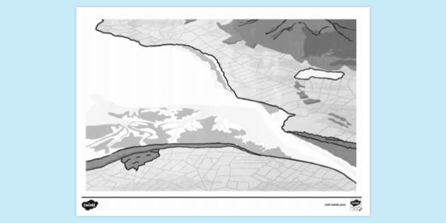 FREE! - River Estuary Colouring Sheet | Teaching Resources | Twinkl