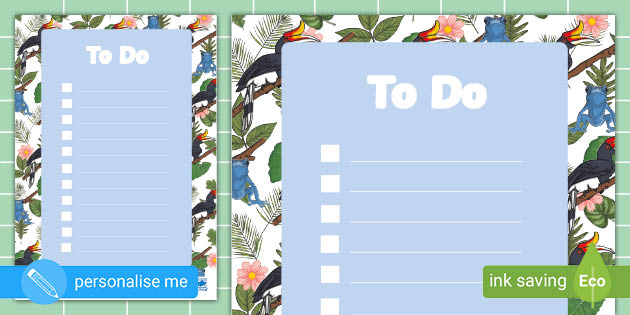 Rainforest Theme To-Do List | Twinkl Busy Bees