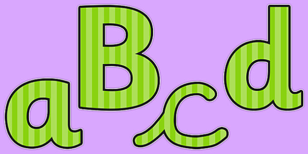 Green Striped Themed Display Lettering