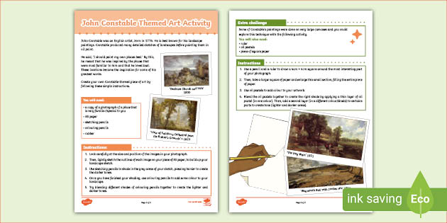 John Constable Inspired Art Activity (teacher made)