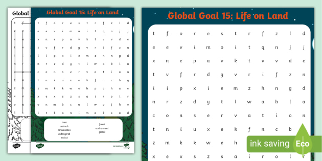 All About Global Goals: Life on Land Word Search