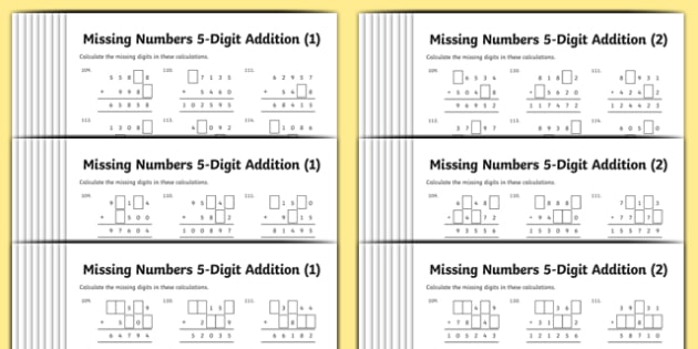 5 Digit Minus 5 Digit Subtraction With Comma Separated Thousands A 5 