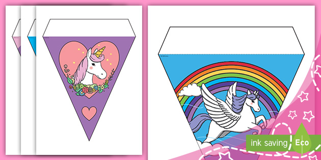 Unicorn Bunting - Party Decorations Resource- Teacher made
